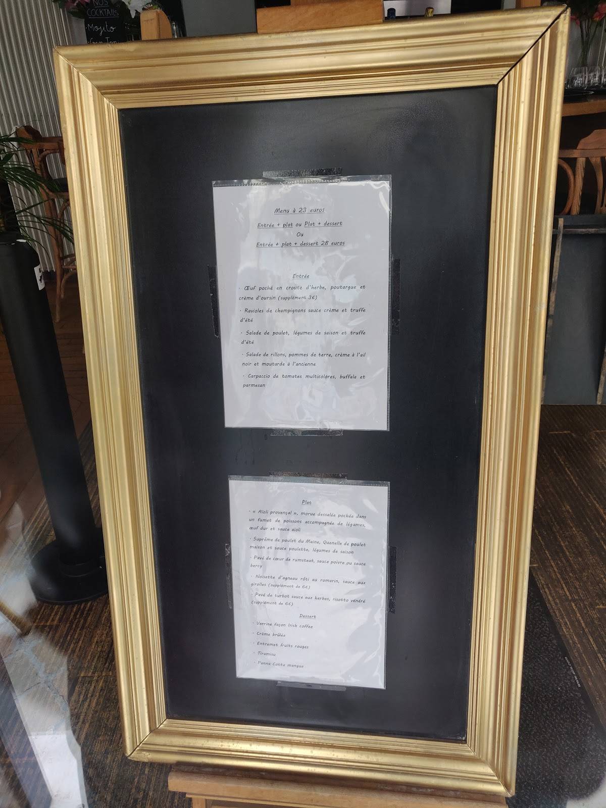 Menu au Le Petit Prince restaurant, Chartres