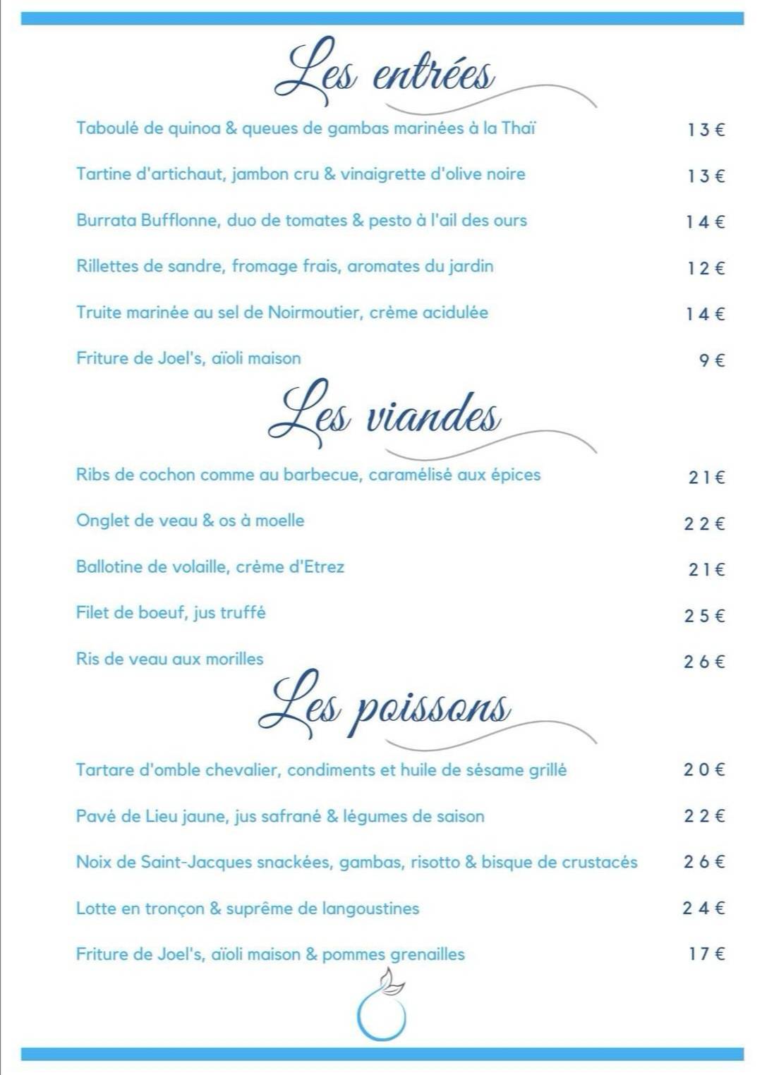 Menu au L'eau Douce restaurant, Montmerle-sur-Saône, 53 Rue de Mâcon