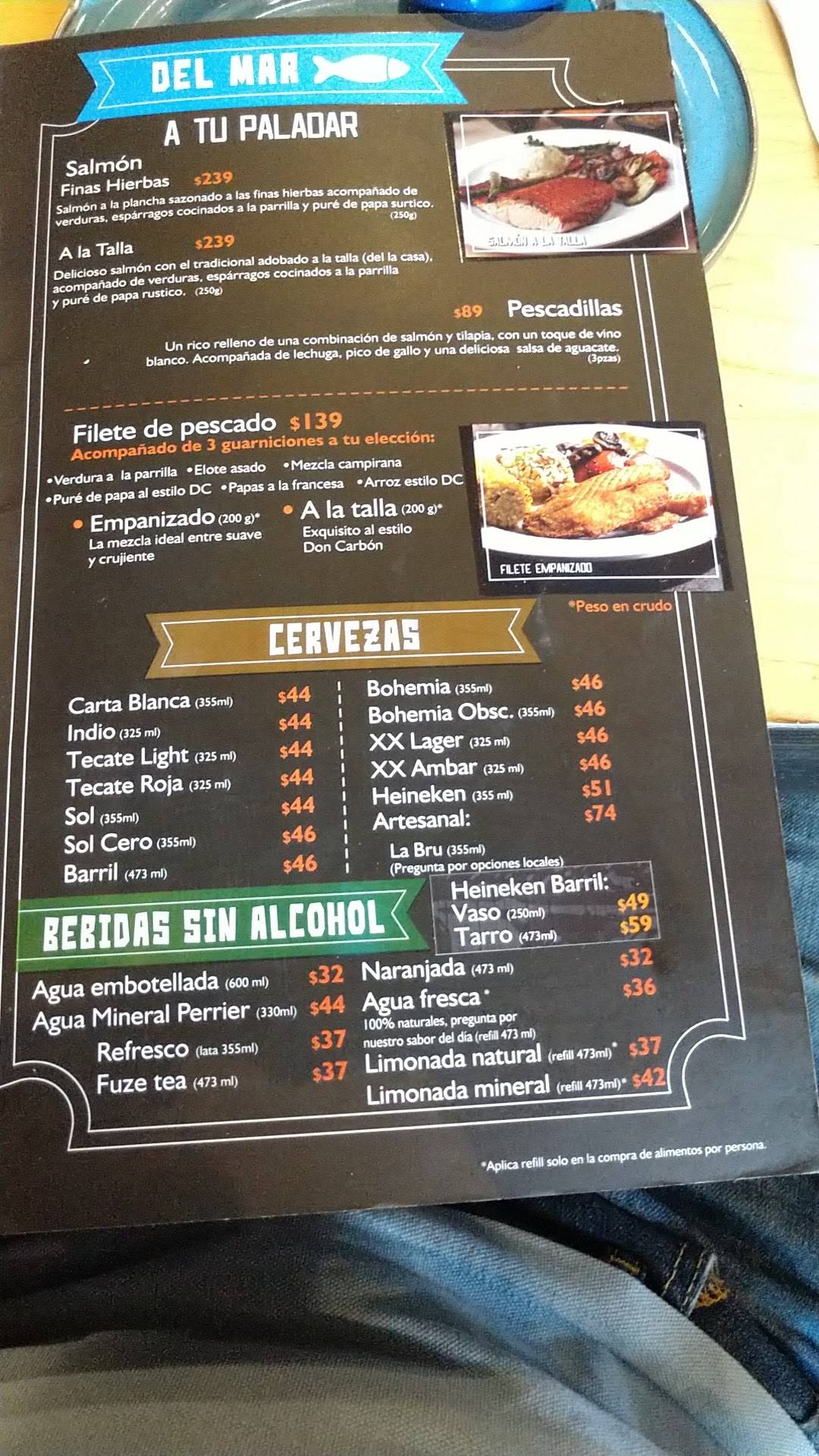 Carta de parrilla Don Carbón León (Plaza Mayor), Leon, Boulevard Juan ...