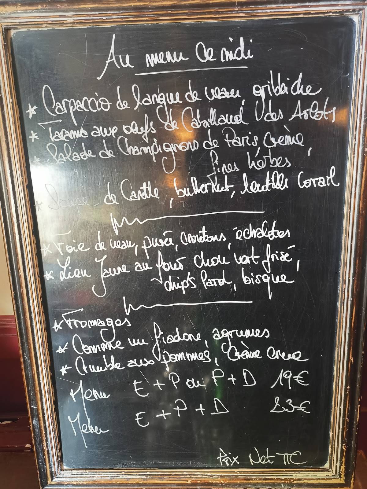 Menu at Les Arlots restaurant, Paris, 136 Rue du Faubourg Poissonnière