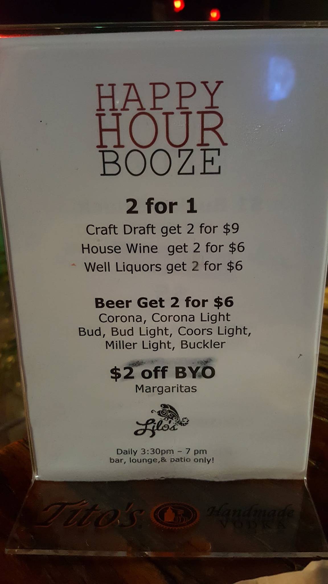 Menu at Lilo's Streetfood & Bar, Lake Worth