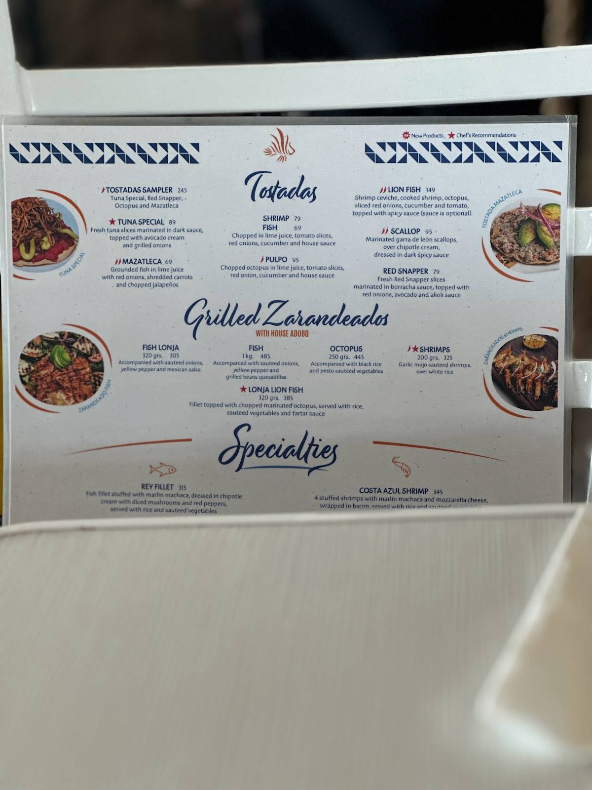 Carta del restaurante Lion Fish - La Terraza, Tijuana, P.º del Río 6672-C