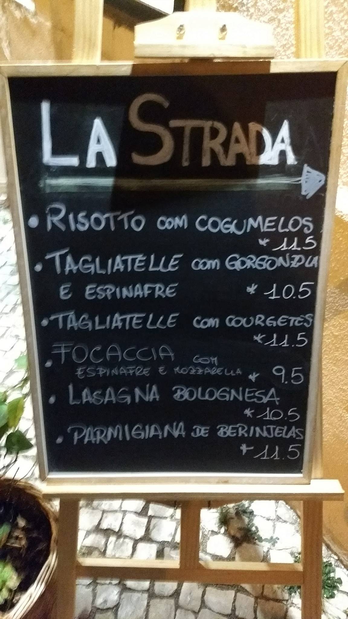 Carta del restaurante La Strada, Lisboa
