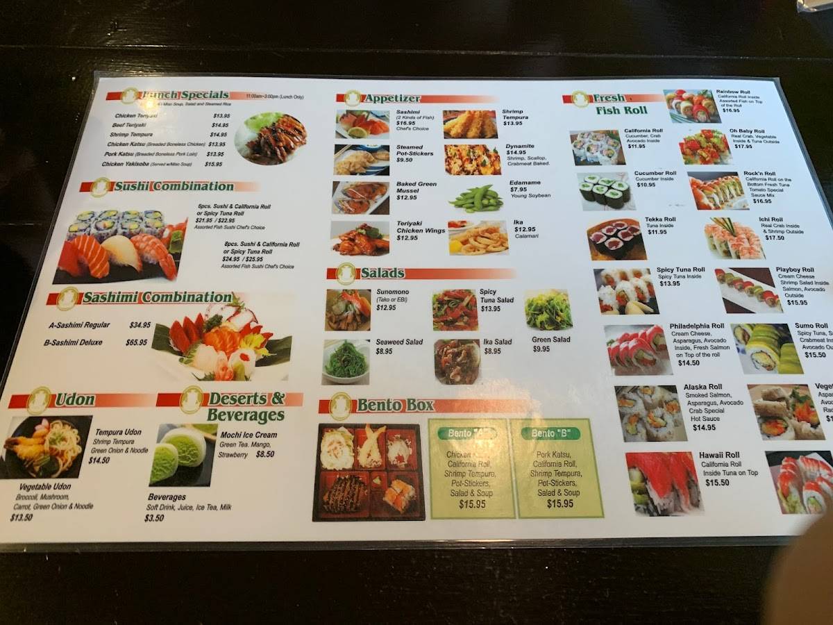 Menu at Little Tokyo In Sitka restaurant, Sitka