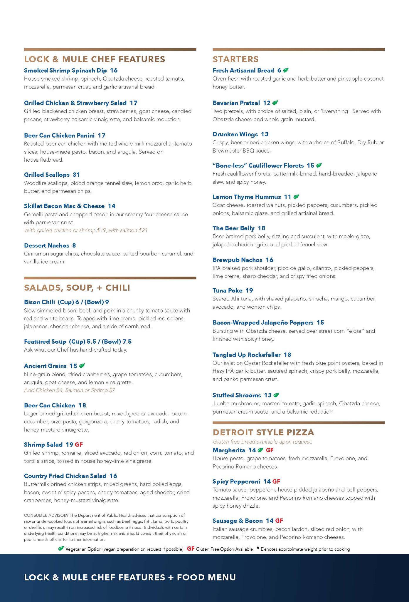 Menu at Lock & Mule by Tangled Roots Brewing Company pub & bar, Lockport
