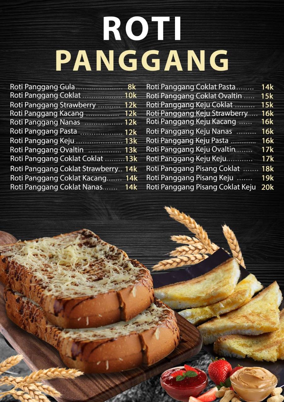 Menu at Long Last Hankam Indomie, Roti Panggang, Roti Bakar, Pisang ...