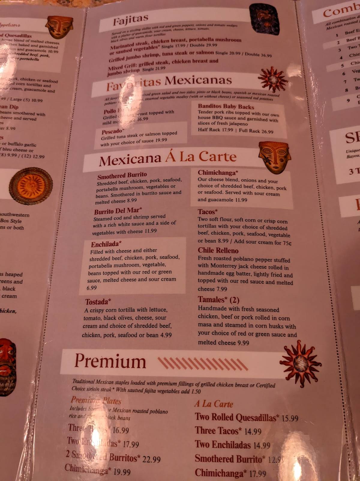 Menu at Los Banditos restaurant, Green Bay, W Mason St