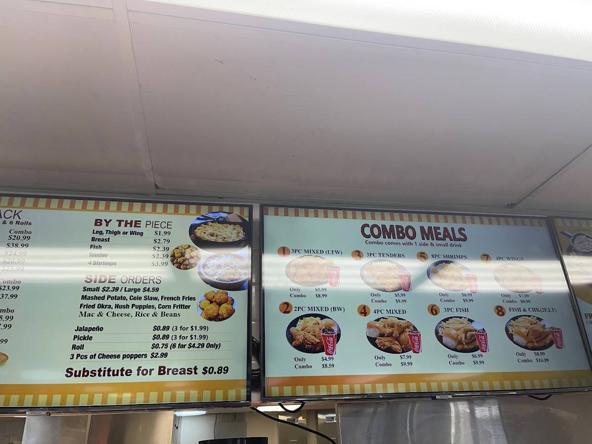 Menu at Louisiana Famous Fried Chicken fast food, North Little Rock