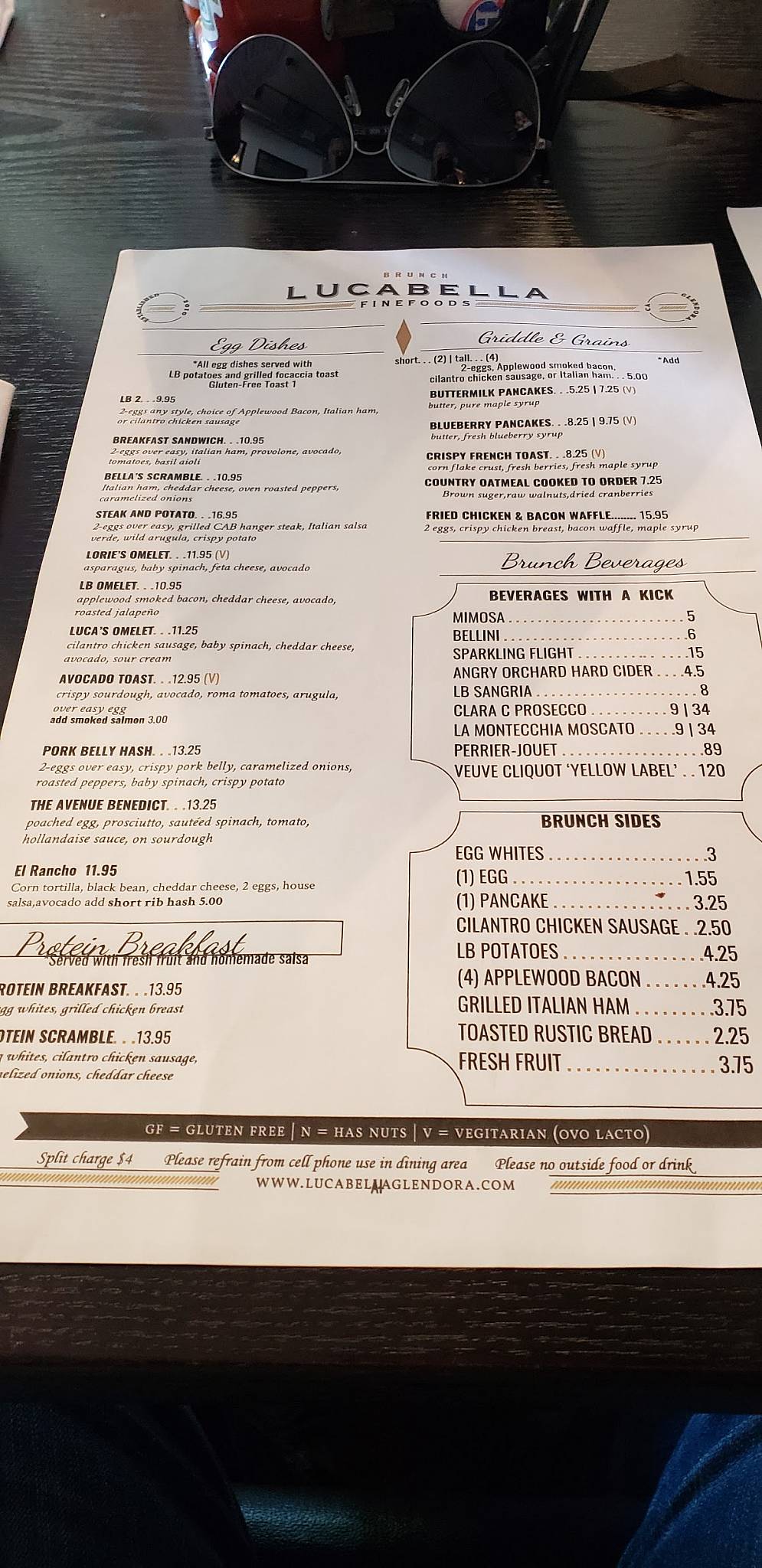 Menu at Luca Bella Fine Foods restaurant, Glendora, 216 Glendora Ave