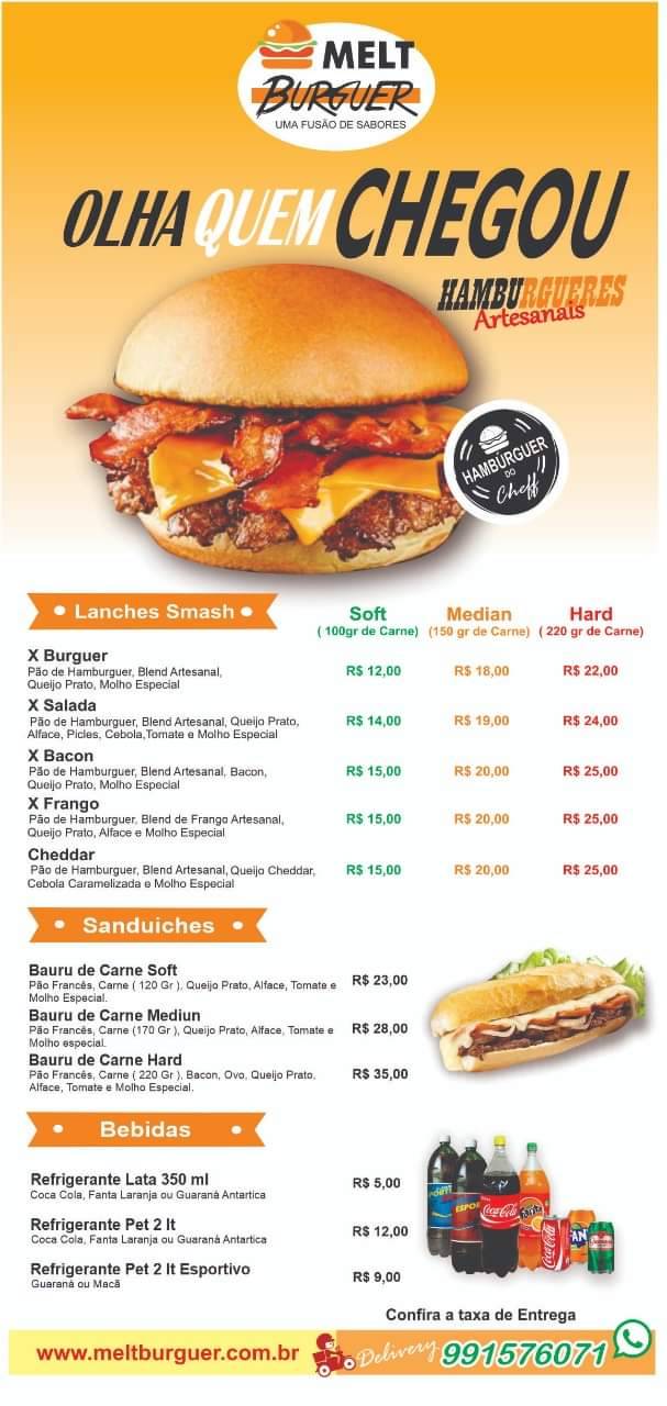 Menu at MELT BURGUER restaurant, Americana
