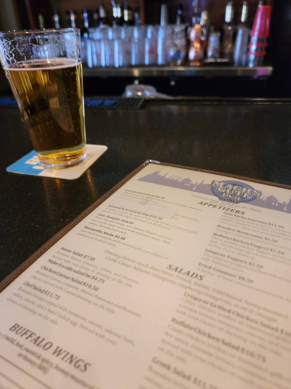 Menu at Machs Gute Pub and Grille, Bethlehem