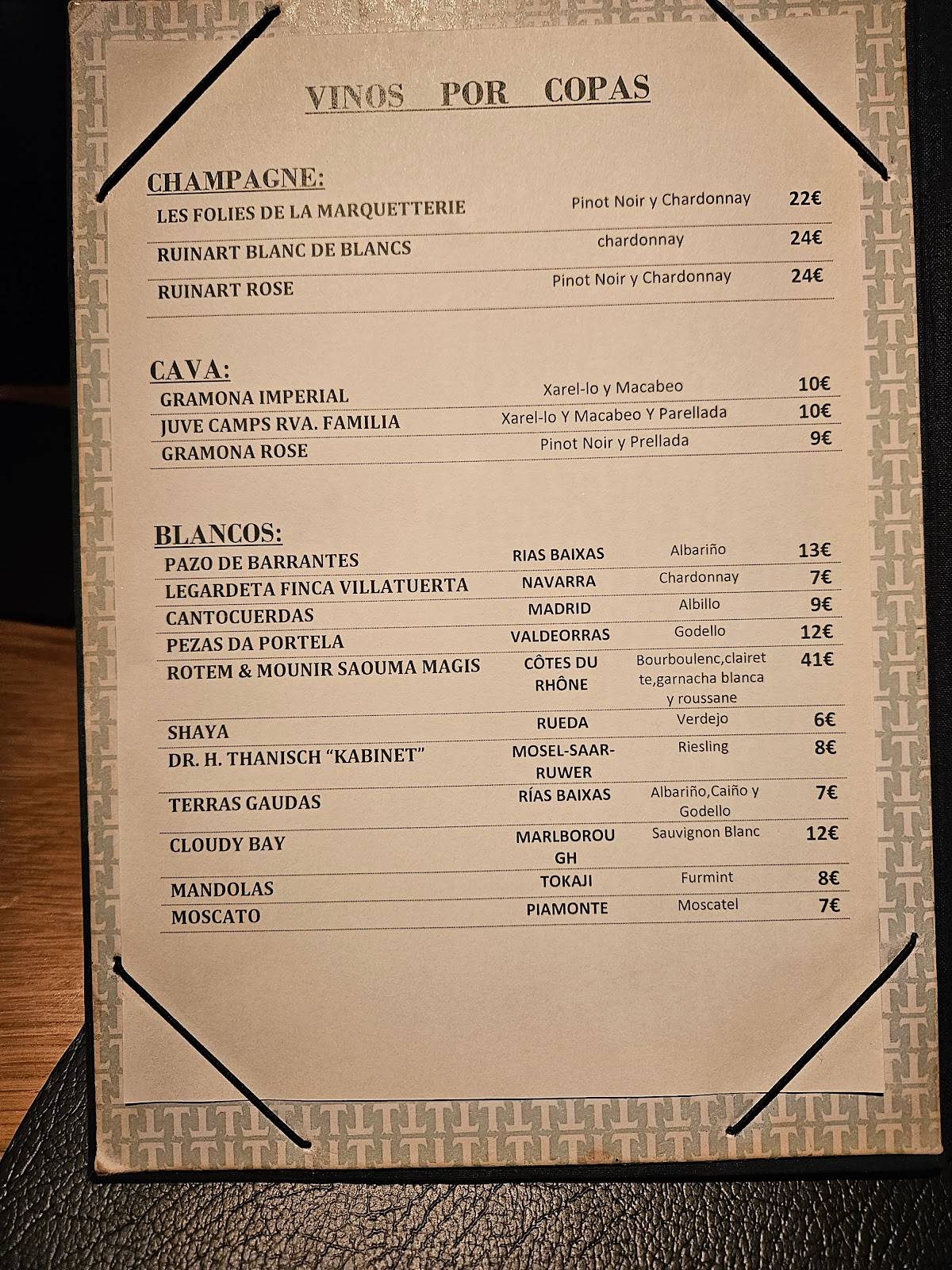 Menu at Restaurante Ten Con Ten, Madrid, Cl. de Ayala