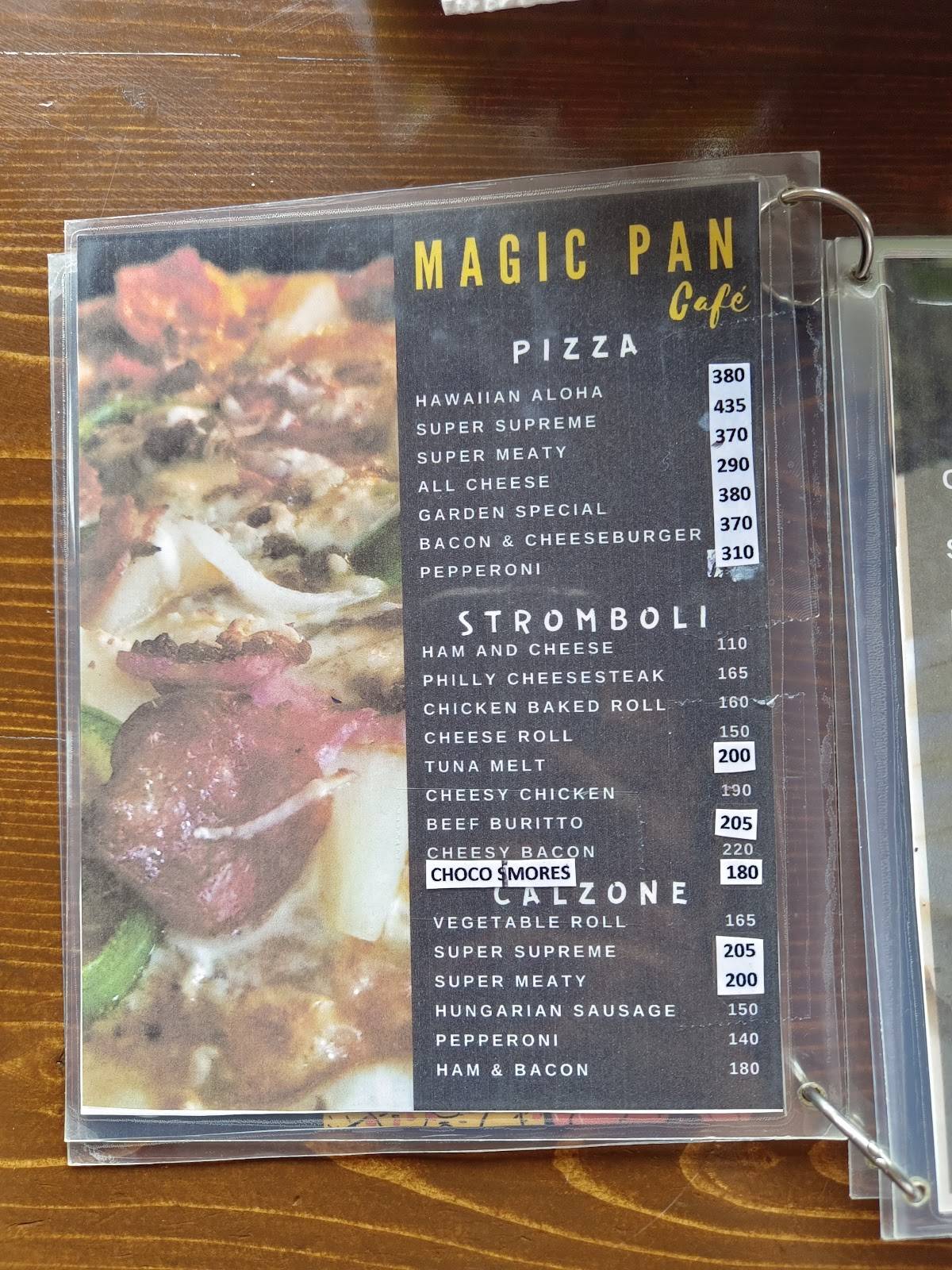 Menu at Magic Pan Cafe, Solano