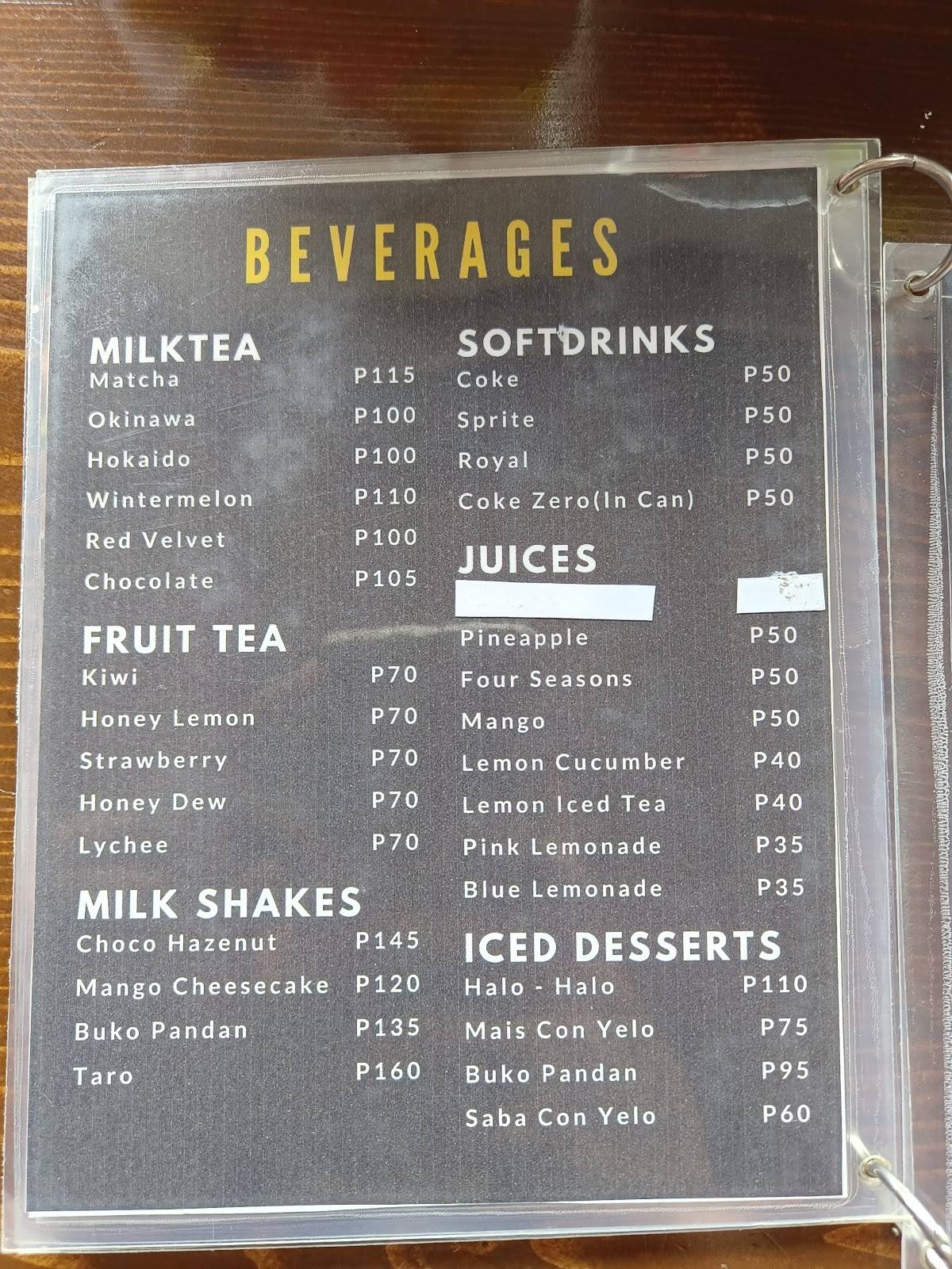 Menu at Magic Pan Cafe, Solano