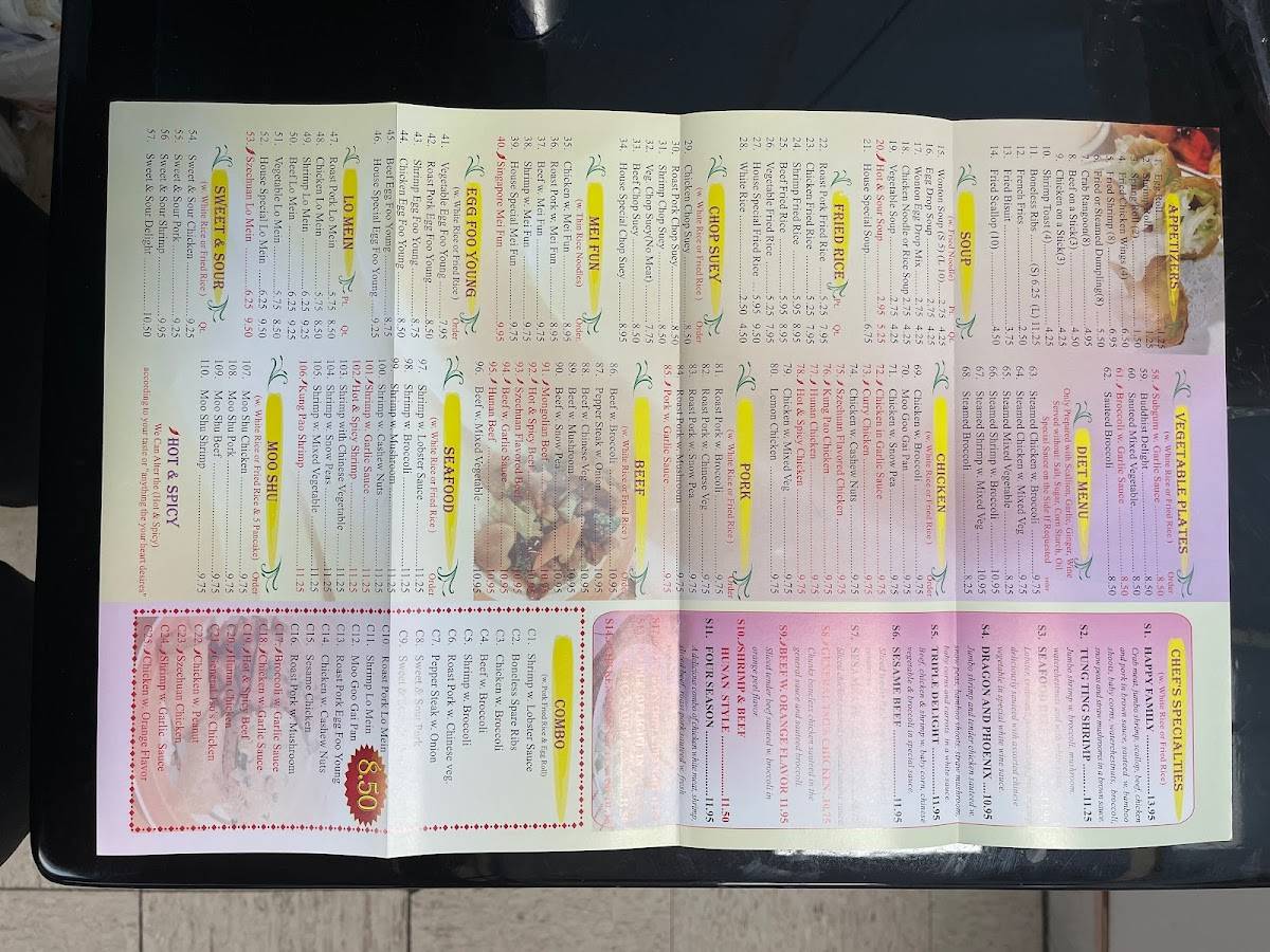 Menu at Main Moon Chinese Restaurant, Sulphur