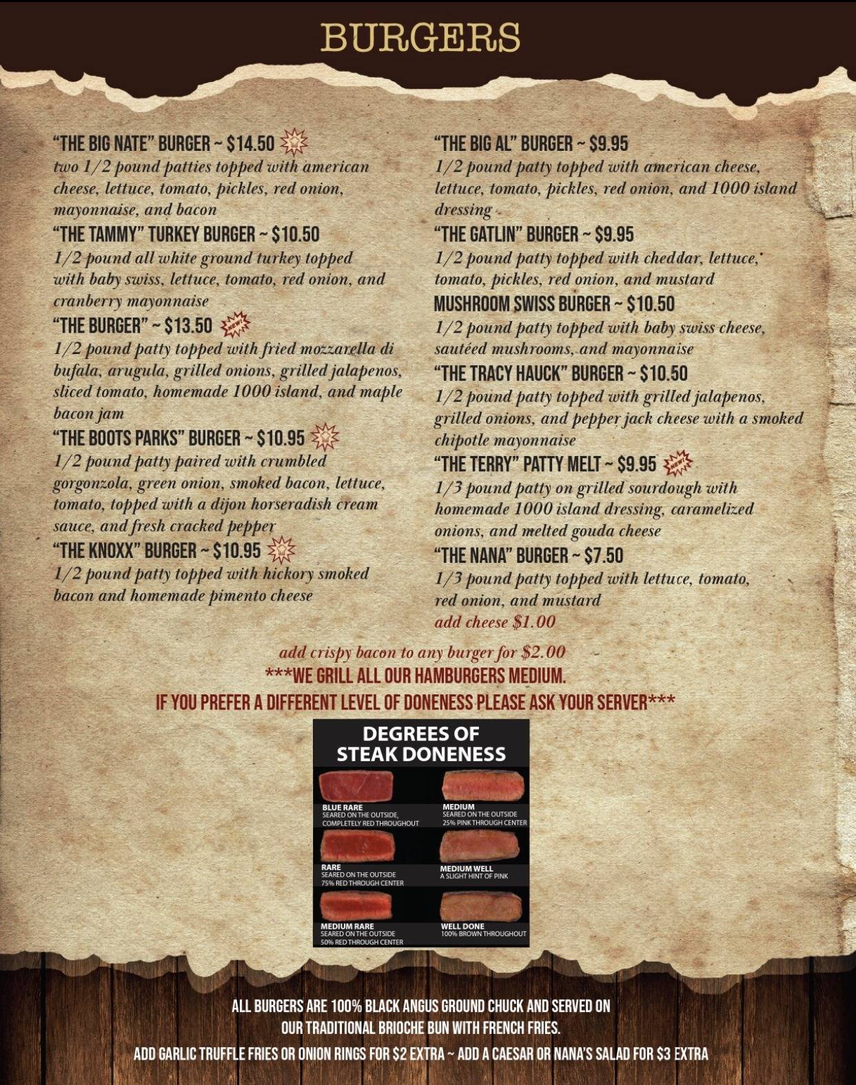 Menu at Main Street Cafe, Garland, 627 Main St