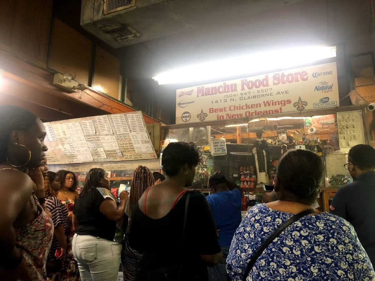 Menu at Manchu Food Store restaurant, New Orleans, N Claiborne Ave
