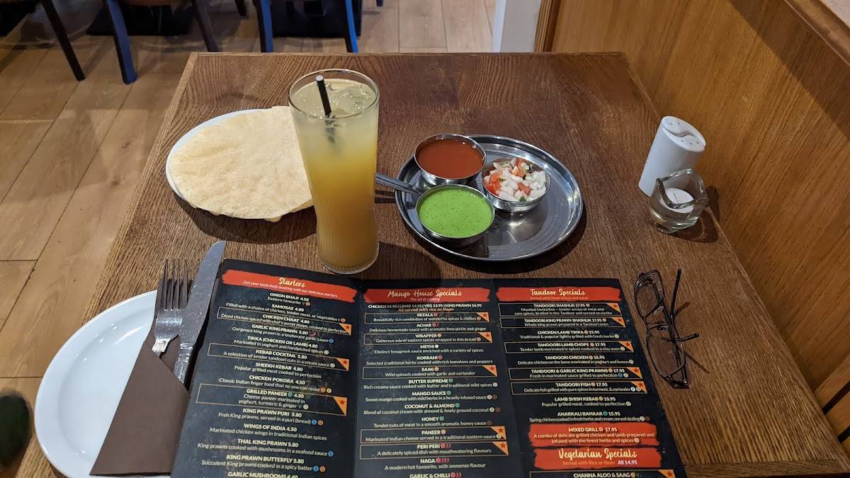 Menu at Mango House Restaurant, Merthyr Tydfil
