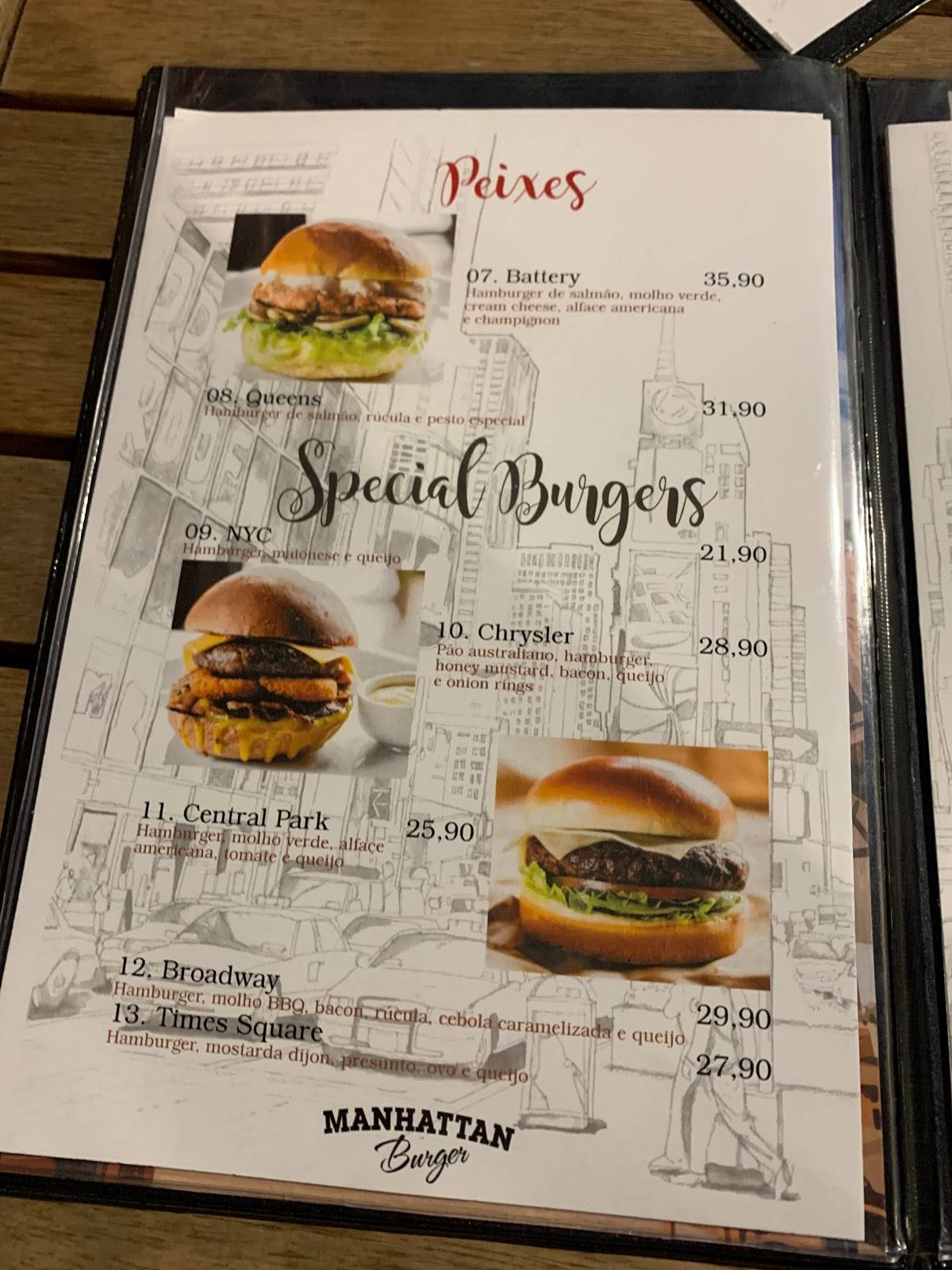 Menu at Manhattan Burger restaurant, Campos do Jordão