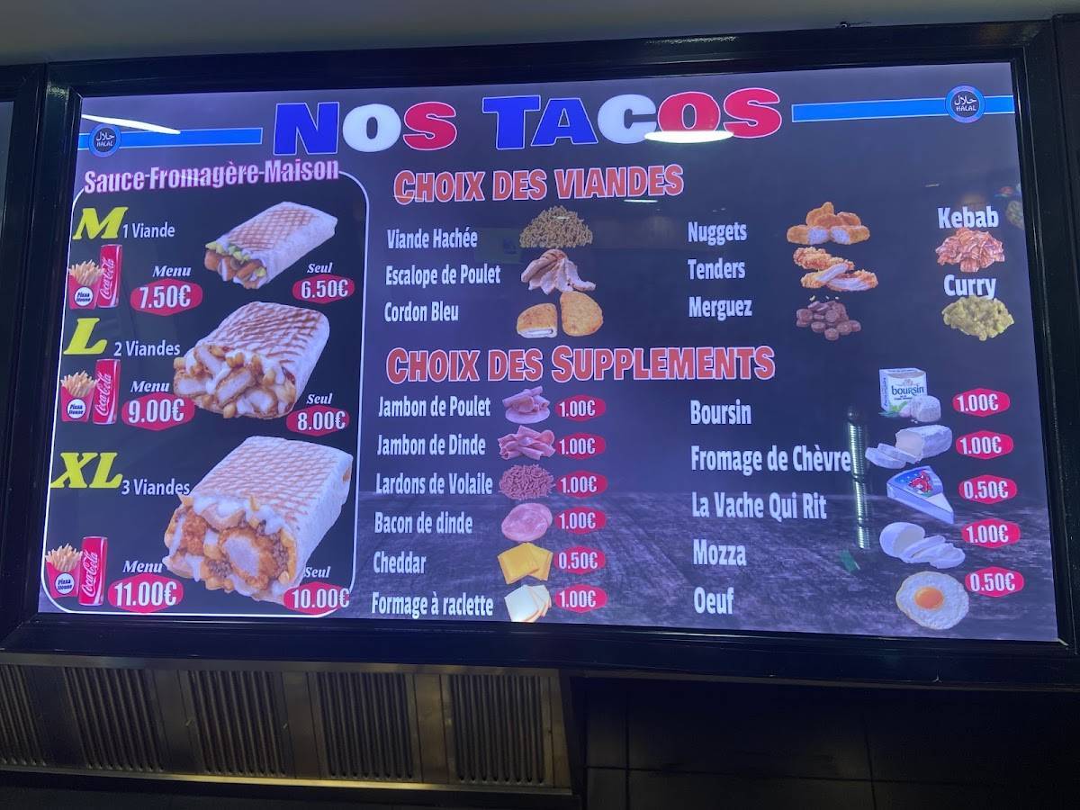 Menu au Pizza House restaurant, Marck