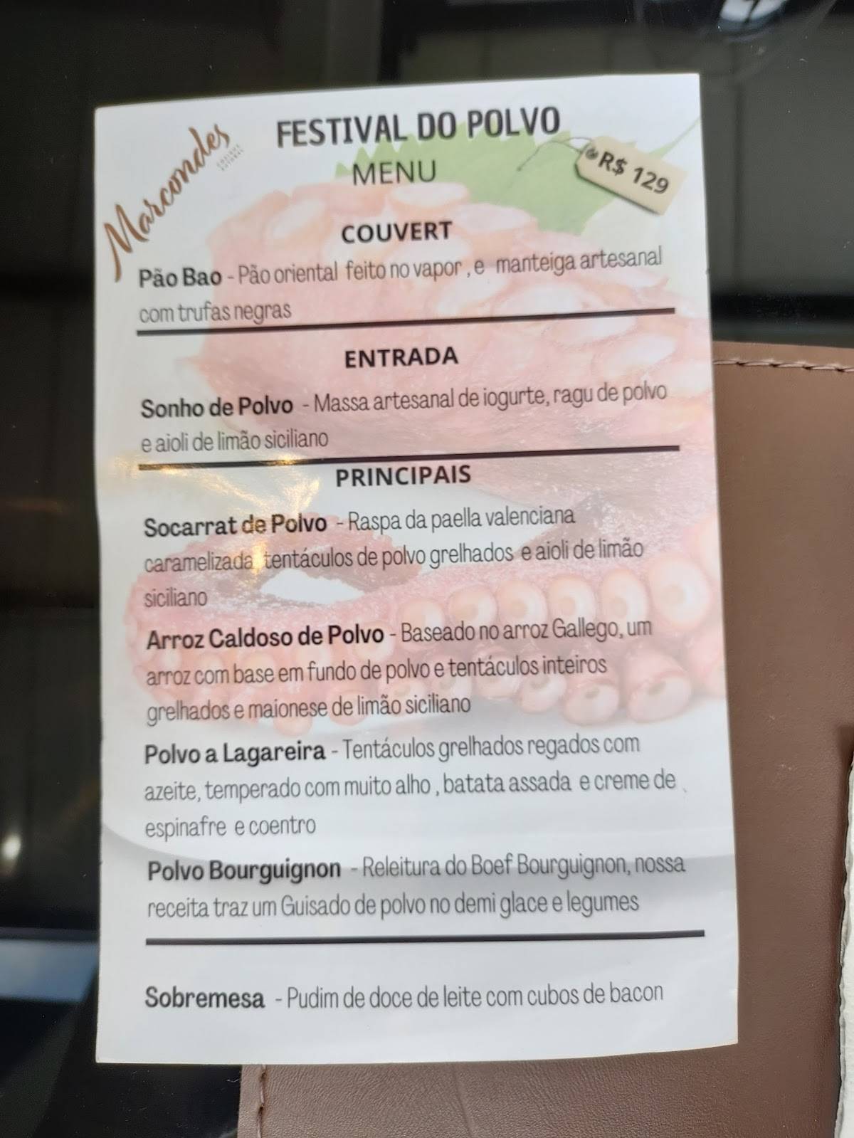 Menu at Restaurante Marcondes Cozinha Autoral, Curitiba