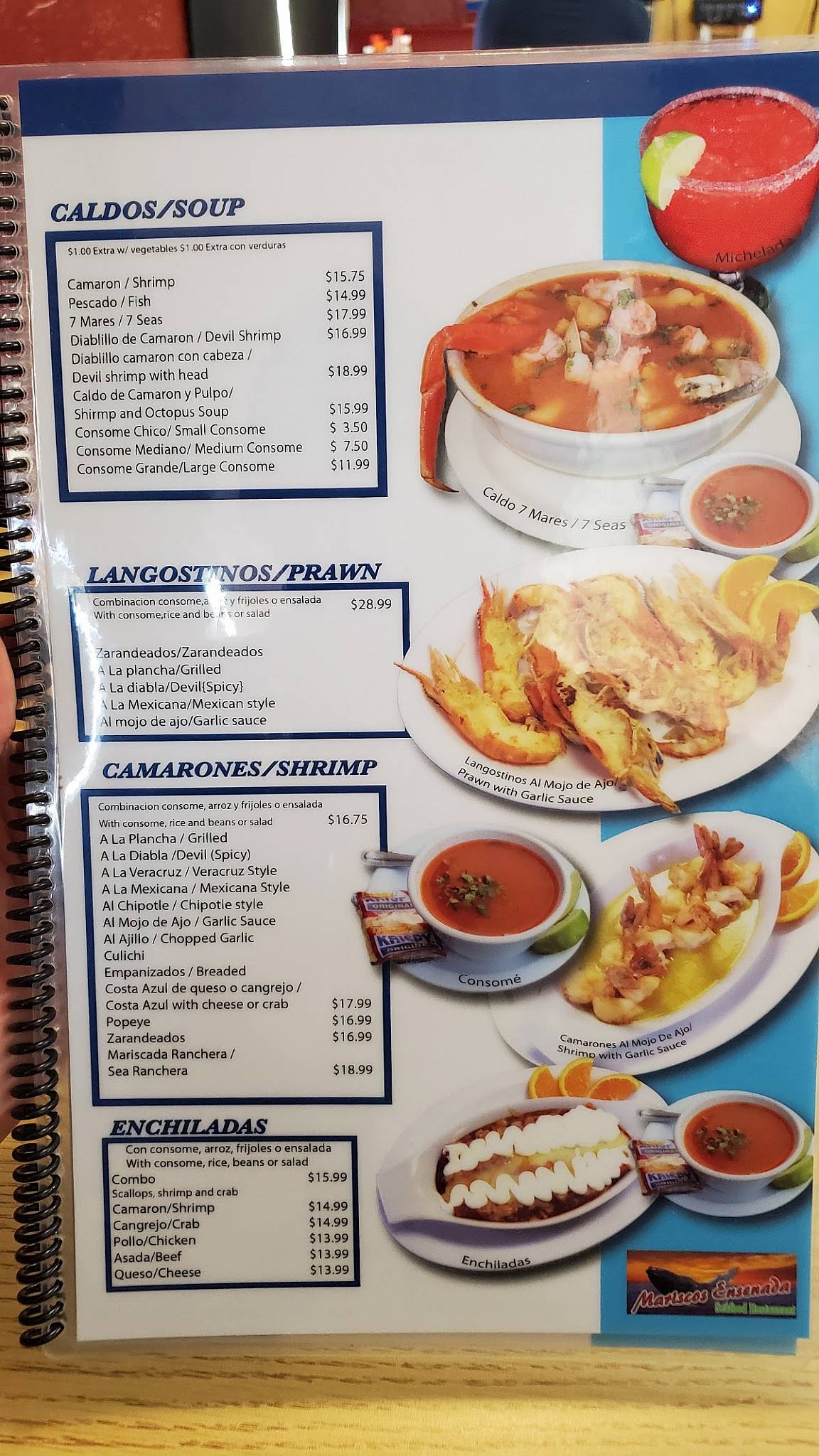 Menu at Mariscos Ensenada 2 restaurant, Midvale