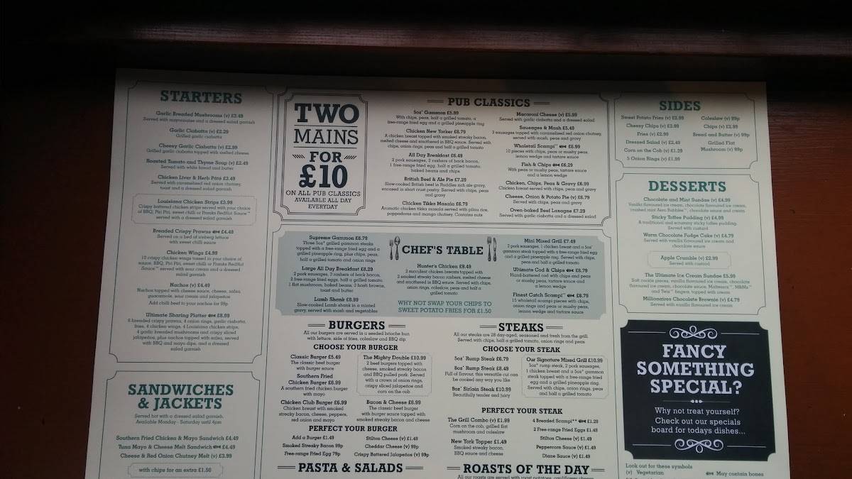 Menu at The Gingerbread Man, Greene King Pub & Carvery, Market Drayton