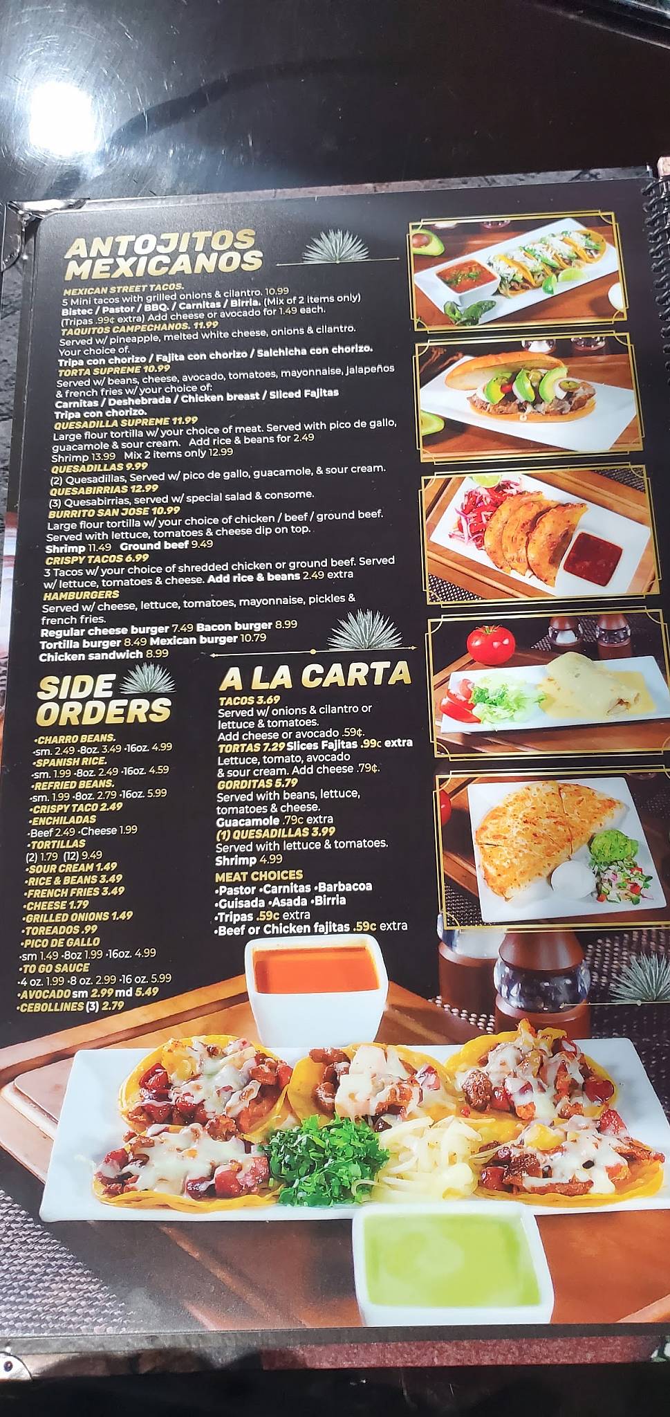 Menu at Mazatlan Mexican Restaurant, Port Lavaca