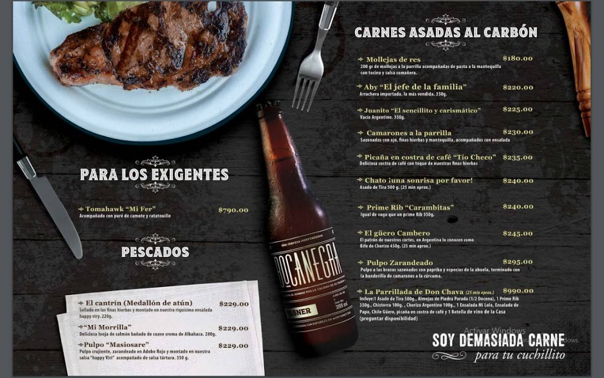 Carta del restaurante Mi Lola Morelia, Morelia, Perif. Paseo del la ...