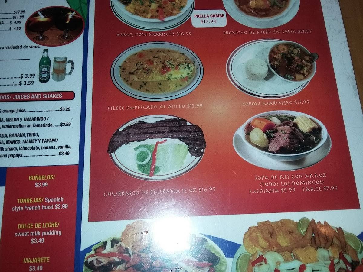 Menu at Caribe Cafe Restaurant, Miami, NW 7th St