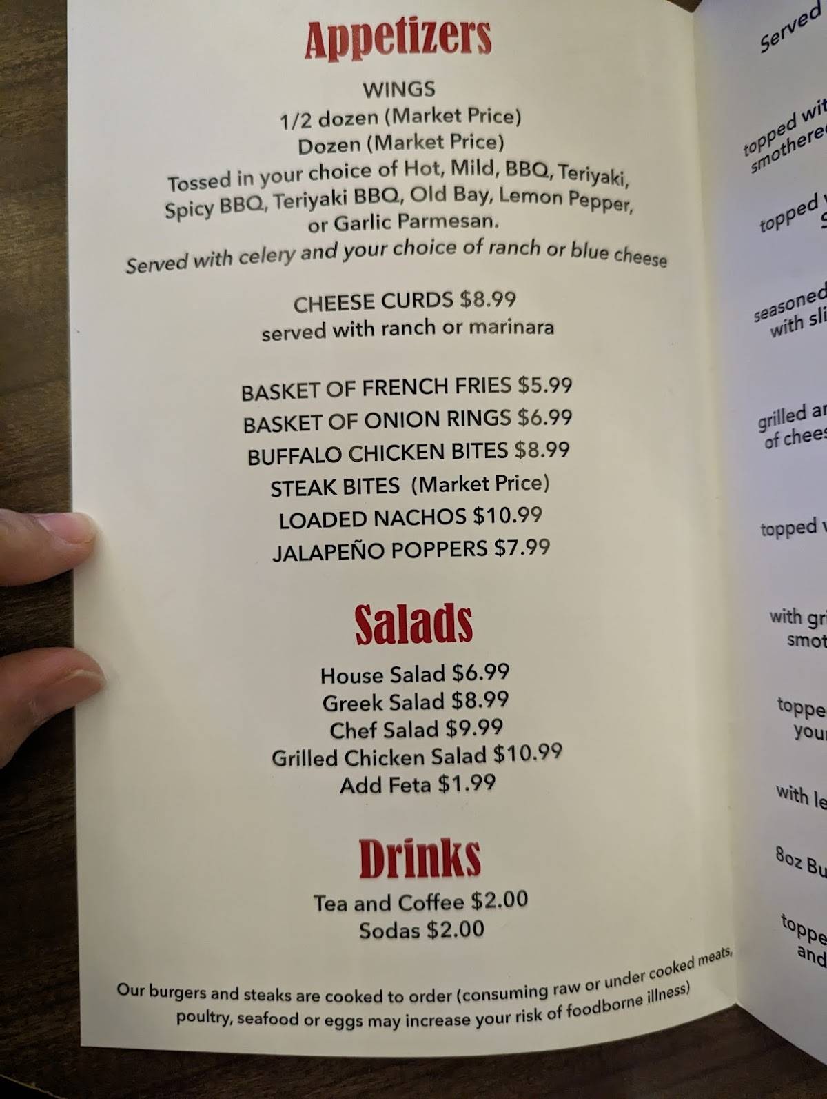Menu at Mill Creek Tavern restaurant, Hampton