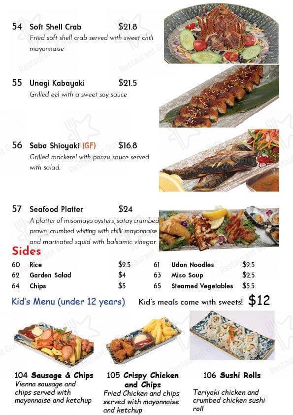 Menu at Mobara Japanese and Ipho Vietnamese Restaurants, Salisbury