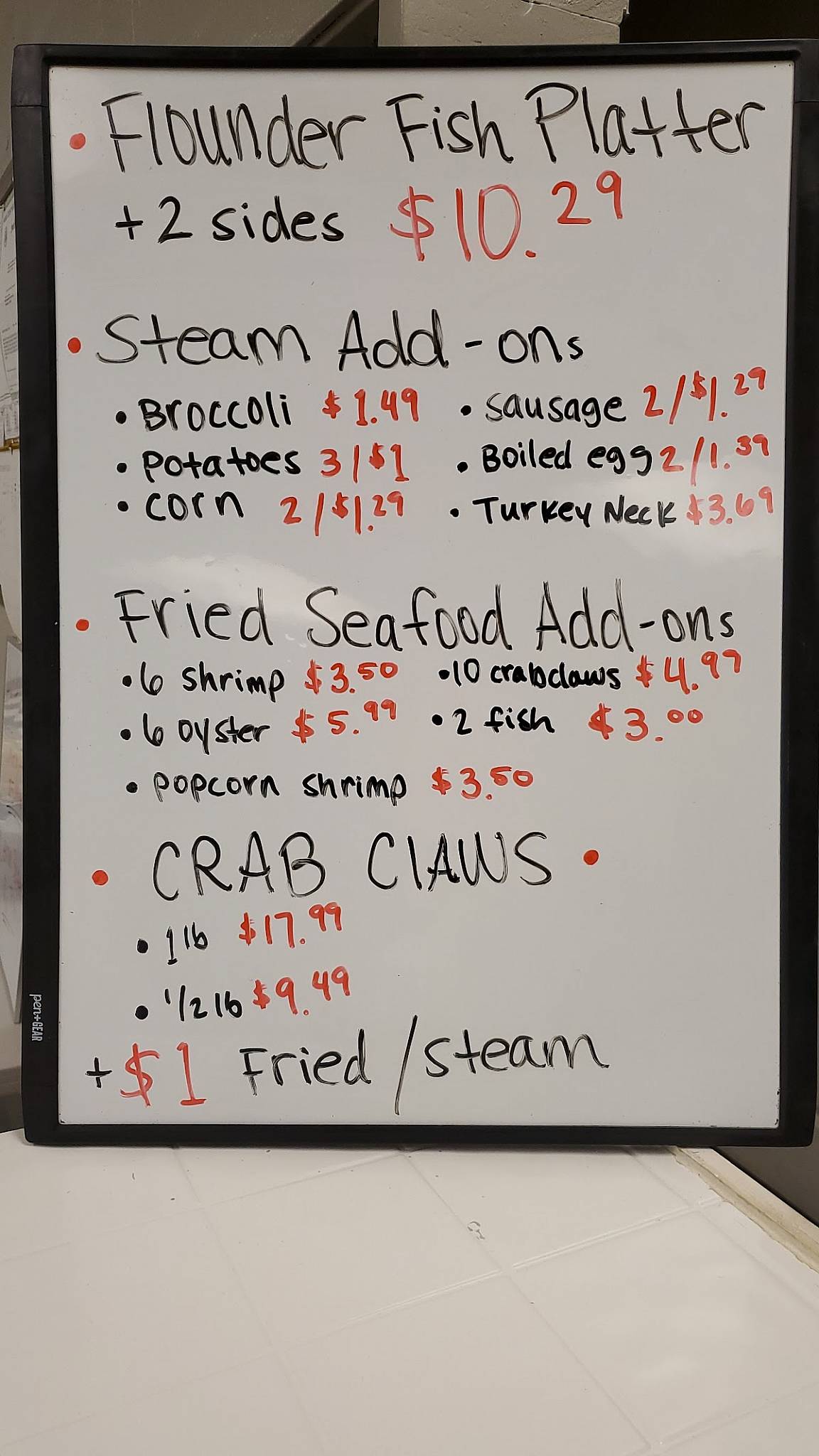 Menu at HAPPY TAILS SEAFOOD restaurant, Mobile