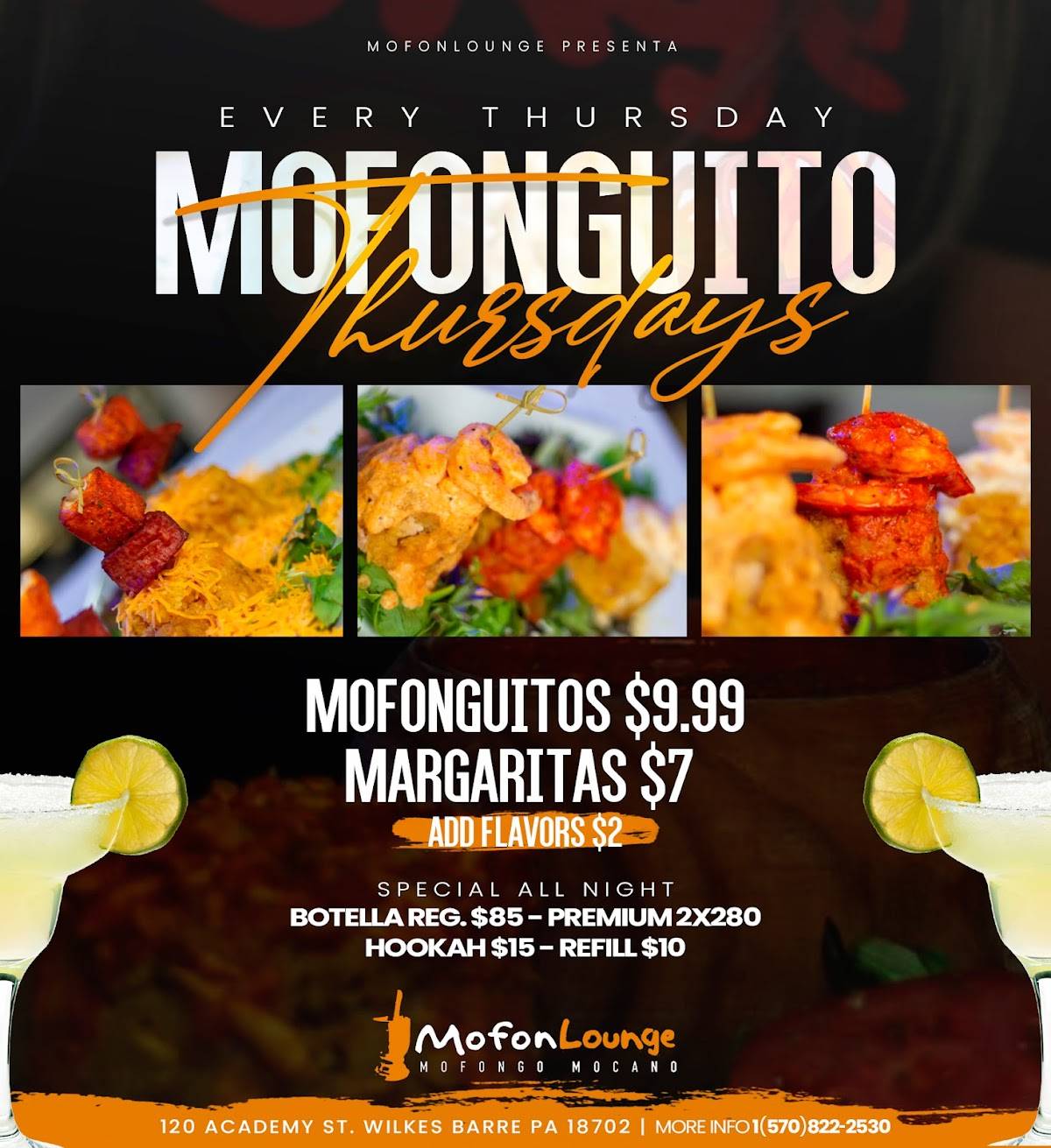 Menu at MofonLounge Mofongo Mocano restaurant, Wilkes-Barre
