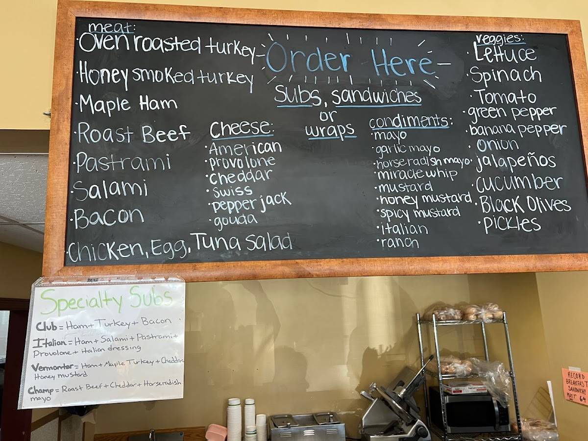 Menu at Mother Hubbard's Bakery Deli, Saint Albans City