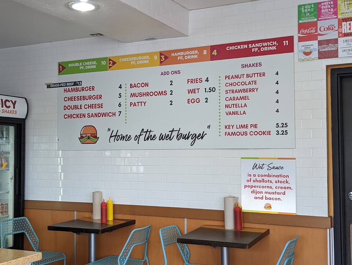 Menu at Mr Juicy restaurant, San Antonio