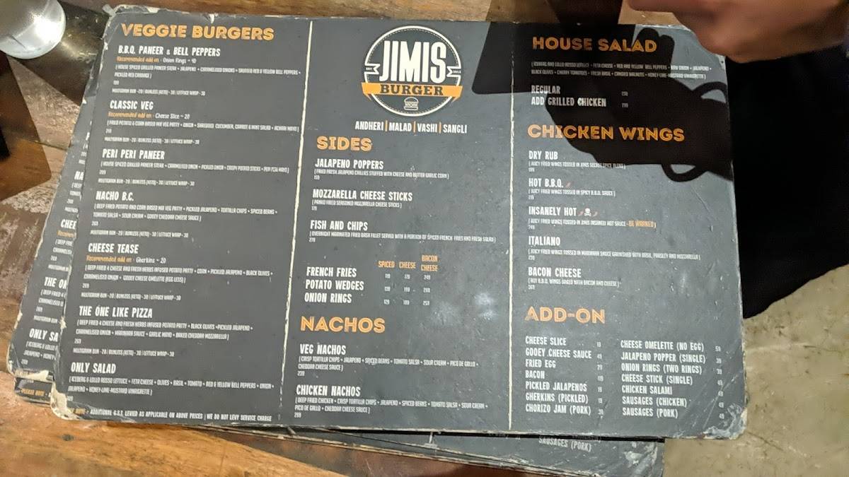 Menu at JIMIS BURGER - Andheri, Mumbai, B2