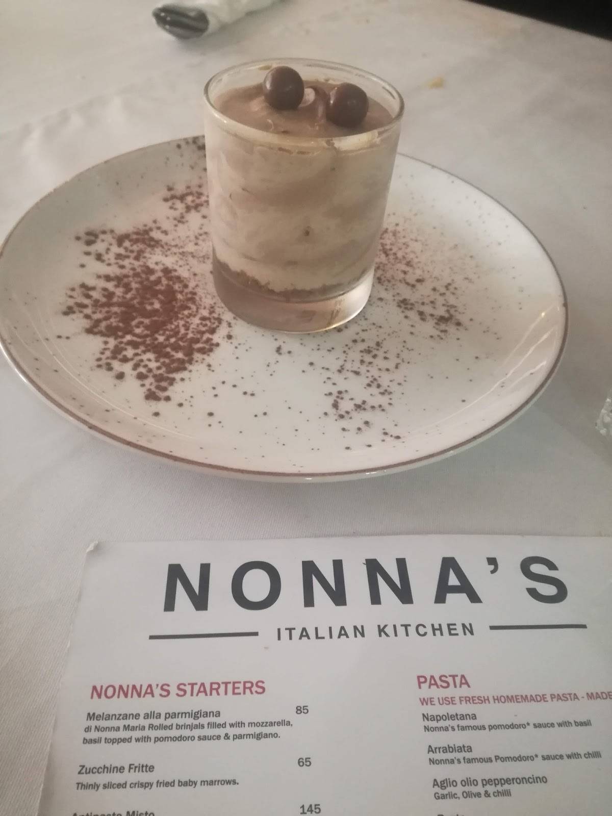 Menu at NONNA's Italian Kitchen restaurant, Durban, Gateway Shopping Centre