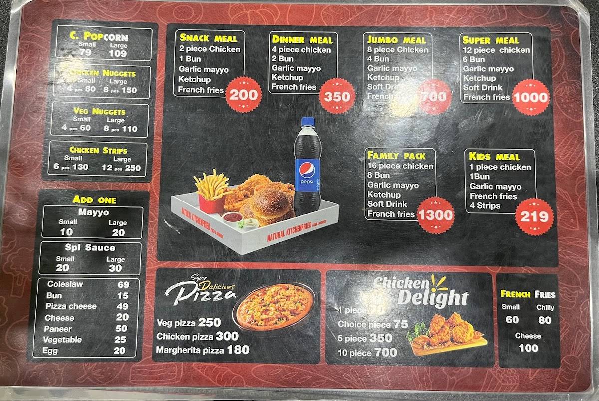 Menu at Natural kitchen fried & burgers, Kochi
