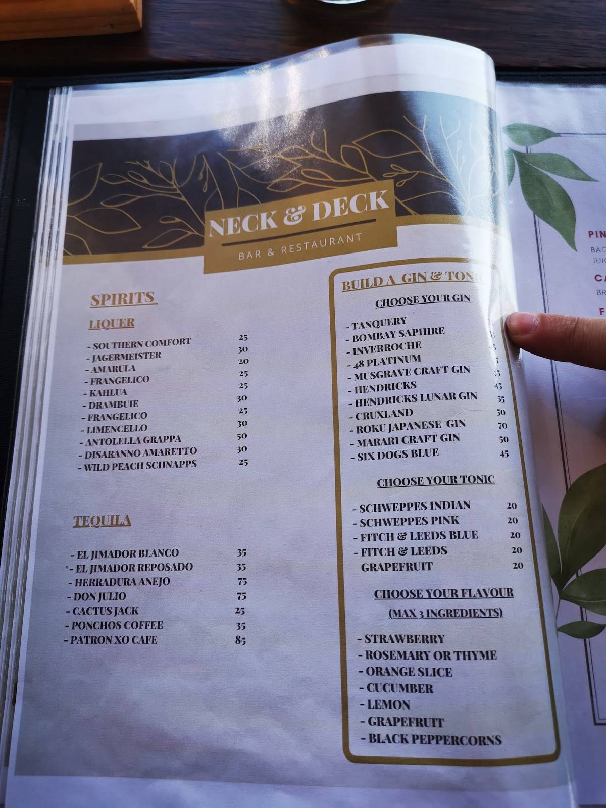 Menu at Neck & Deck Restaurant, Krugersdorp