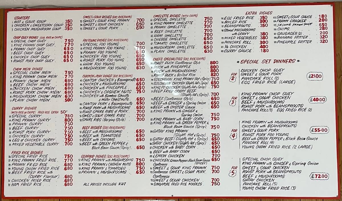 Menu at New Happy Palace fast food, Filton, 553 Filton Ave