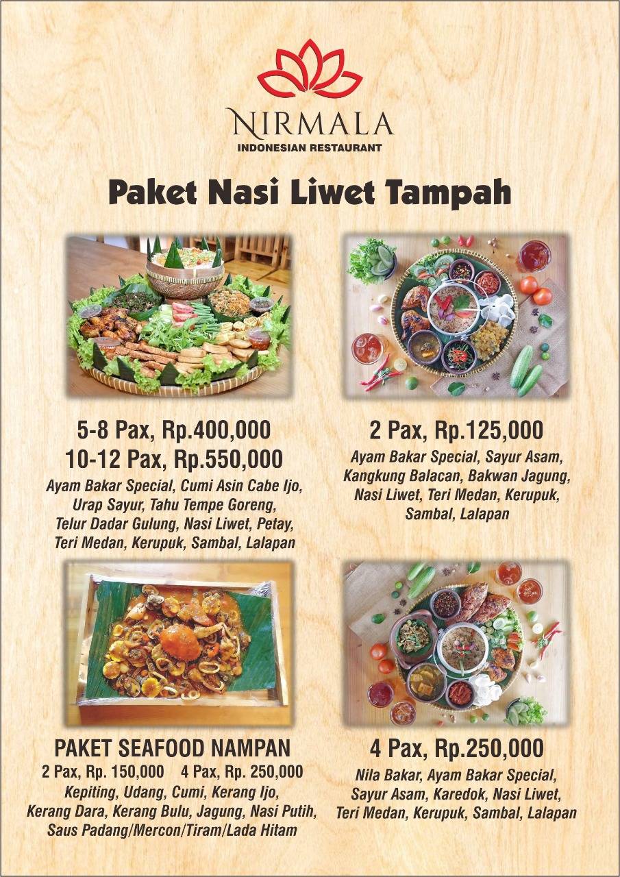 Menu at Nirmala Indonesian Restaurant, Tangerang, Jl. Danau Toba No.127