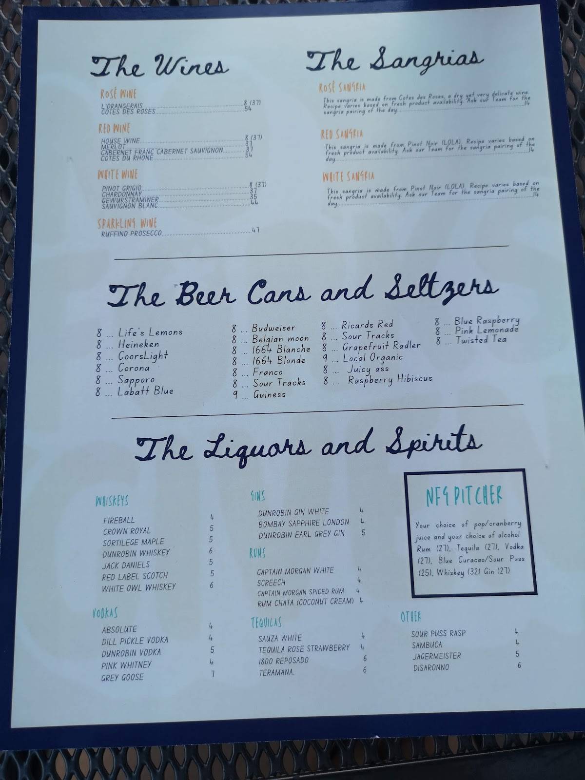 Menu at No Forks Given restaurant, Ottawa