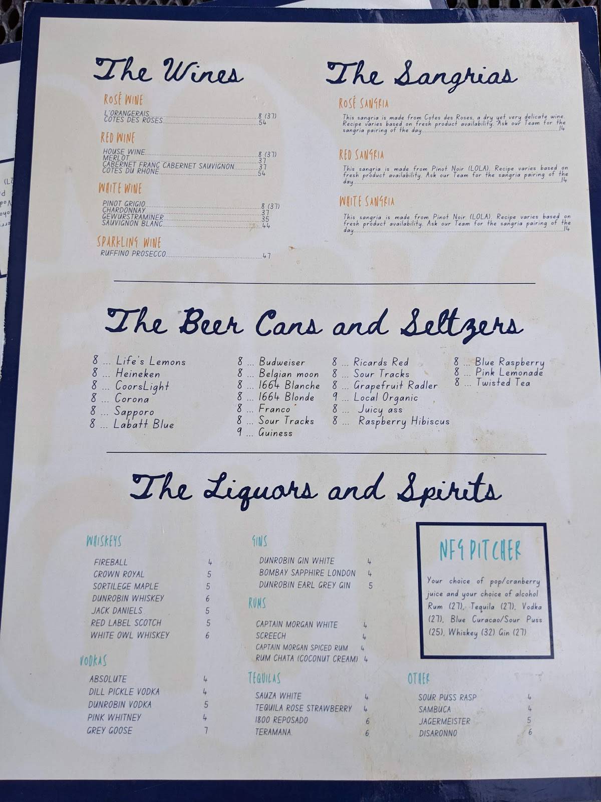 Menu at No Forks Given restaurant, Ottawa