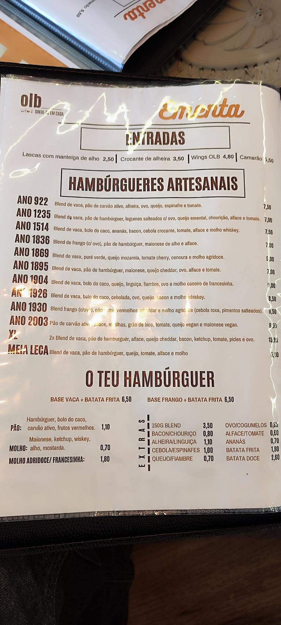 Menu em OLB - Sinta-se Em Casa restaurante, Oliveira do Bairro