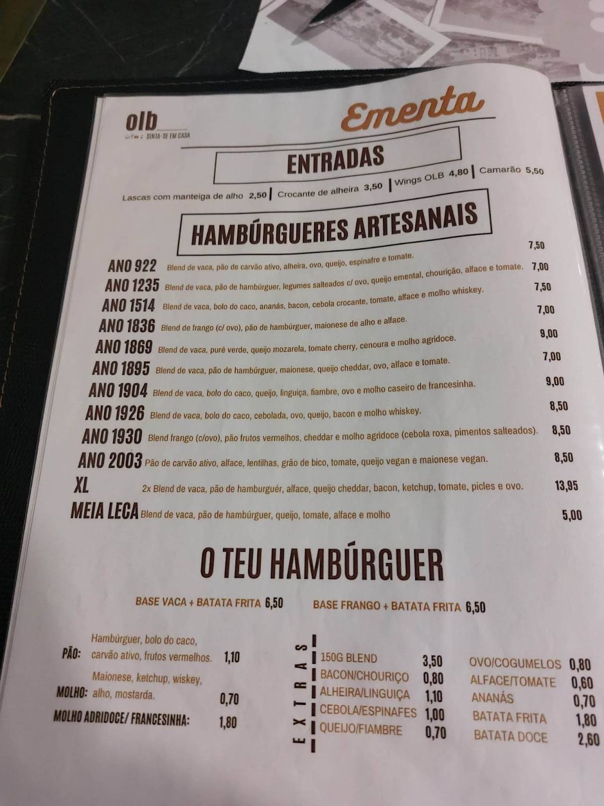 Menu em OLB - Sinta-se Em Casa restaurante, Oliveira do Bairro