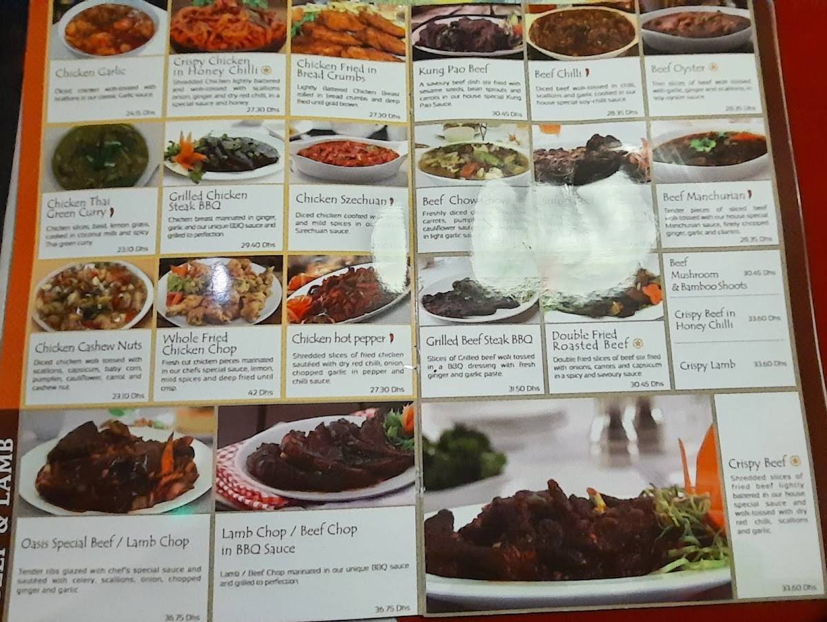 Menu at Oasis Chinese Restaurant, Abu Dhabi, Pin 72653