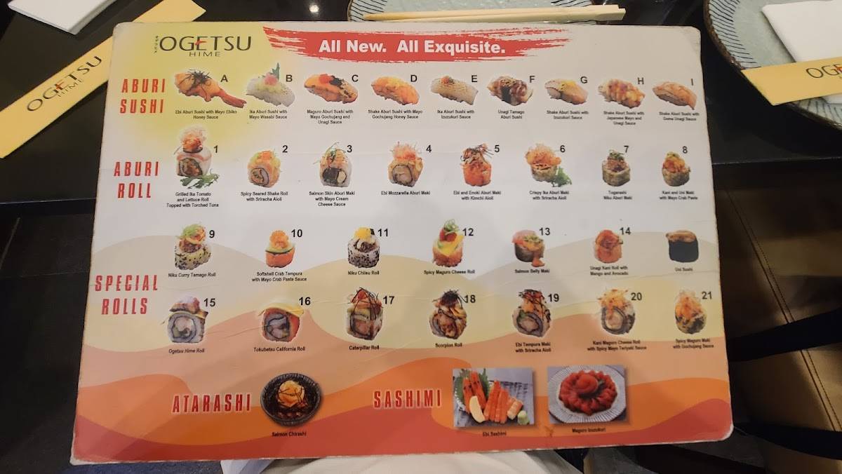 Menu at Ogetsu Hime restaurant, Taguig, Sm Aura Premier
