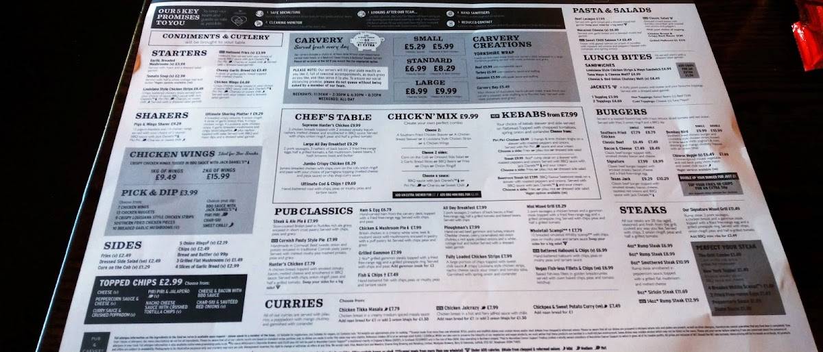 Menu at Old Engine House, Greene King Pub & Carvery, Torquay