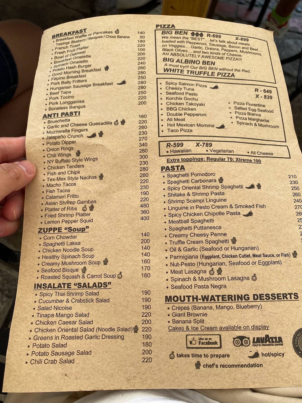 Menu at Xtremely Xpresso Cafe, Olongapo, #1 Dewey Avenue Subic Bay ...